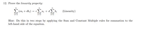 solved 12 prove the linearity property Ź cus db