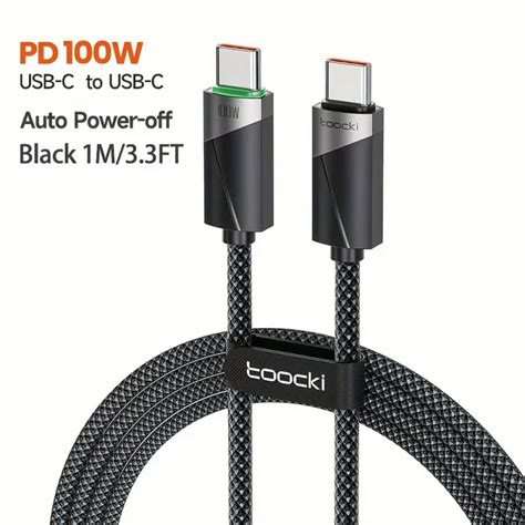 Toocki Kabel Data USB Type C To Type C Fast Charging QC PD W M