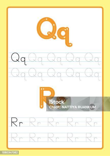 Abc 알파벳 문자 추적 워크시트 알파벳 문자로입니다 유치원에 대 한 기본 쓰기 연습 아이 A4 용지 벡터 인쇄 준비 0명에
