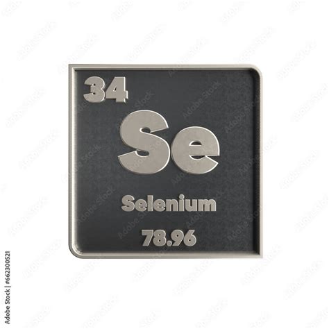 Selenium Chemical Element Black And Metal Icon With Atomic Mass And