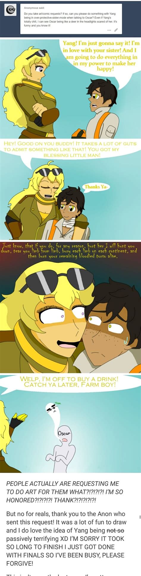 Rwby Comic Overprotective Yang Ruby X Oscar Rwby Comic Rwby Rwby Funny