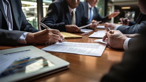 Professional Business Meeting With Individuals Discussing Data And Analytics Using Charts A