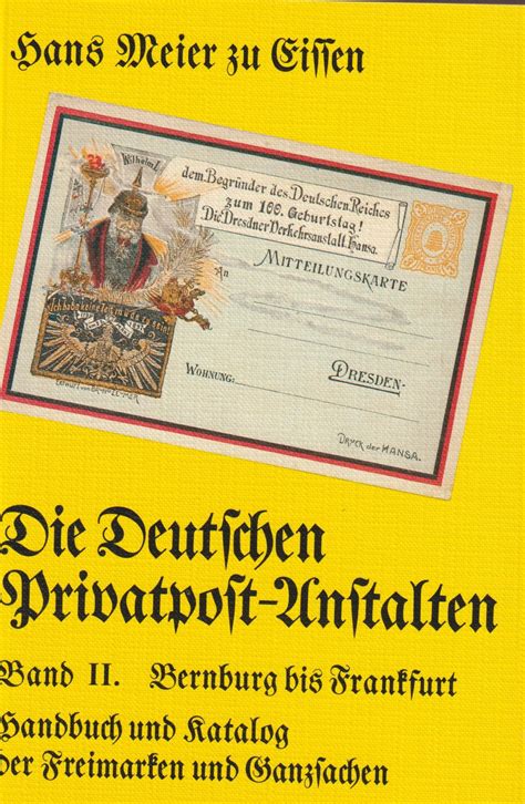 Die Deutschen Privatpost Unstalten Bind Ii Bernburg Bis Frankfurt