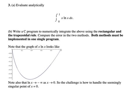Solved 3 A Evaluate Analytically X In X Dx B Write A C