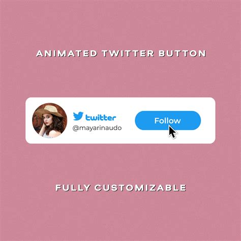 Custom Animated Twitter Follow Button Overlay For Intro Videos Etsy