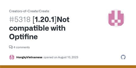 1 20 1 Not Compatible With Optifine Issue 5318 Creators Of Create