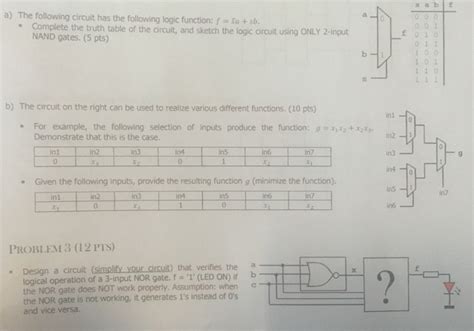 solved the following circuit has the following logic