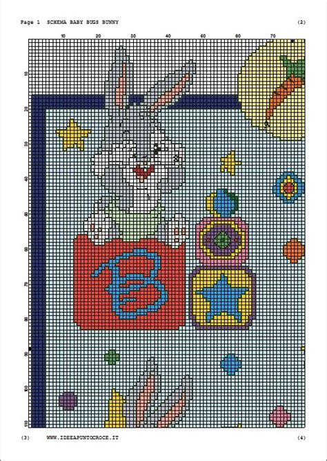 Foglio A Schema Bugs Bunny Punto Croce Disney Looney Tunes Punto Croce