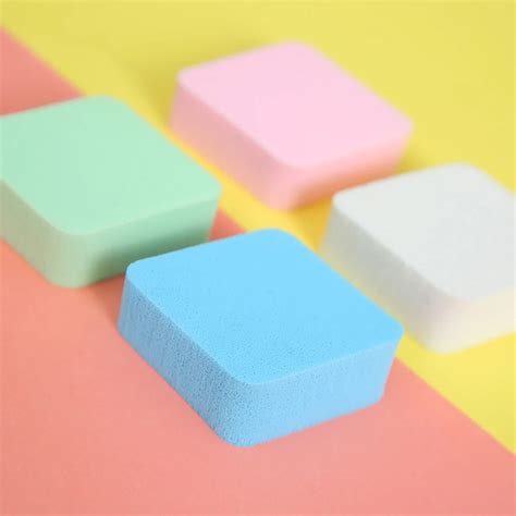 Nbr Smooth Sponge Puff Beauty Make Up 4pcs Lot Colorful Rhombus Latex