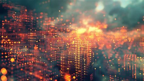 Geometric Storm Clouds Each Made Up Of Intricate Data Block Patterns