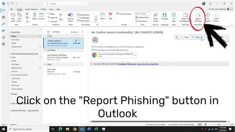 How To Use The Office 365 Report Phishing Button On Phish Emails In Outlook Youtube