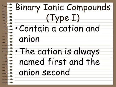 PPT Binary Ionic Compounds Type I PowerPoint Presentation Free Download ID 1489907