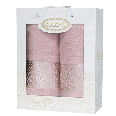 Набір рушників Gulcan Cotton Flower Ornament Pink 50x90 70x140 975098 — купити на Eva Ua