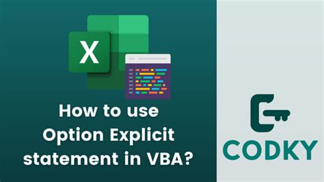 How To Use Option Explicit Statement In Vba Codky