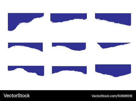 Separator Blue Grunge Shape For Website Set Curve Vector Image