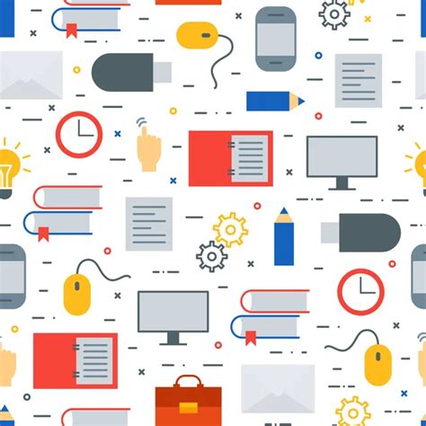 Software Development Seamless Pattern Flat Line Icons Programming