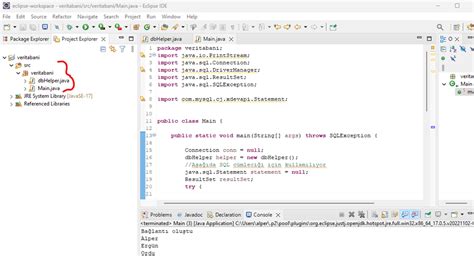 Java Mysql Veri Tabanı Bağlantısı