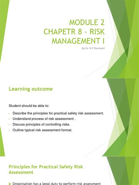 module 2 chap 8 practical safety risk assessment pdf risk risk