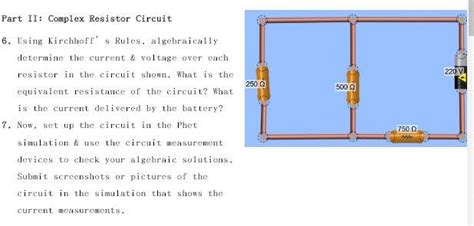 Solved Part Ii Complex Resistor Circuit 6 Ising Kirchhoff