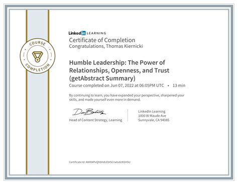 Thomas Kiernicki On Linkedin Certificate Of Completion