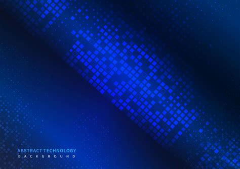 Abstract Technology Futuristic Digital Concept Square Pattern With Lighting Glowing Particles
