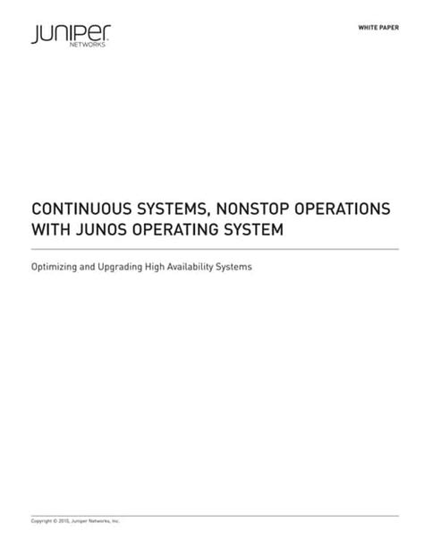 Continuous Systems Nonstop Operations With Junos Pdf