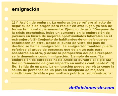 Significado De Emigración
