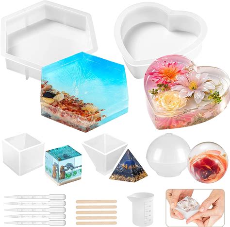 Wiher Resin Molds Silicone Kit 8 In 1 Silicone Molds For Epoxy Resin