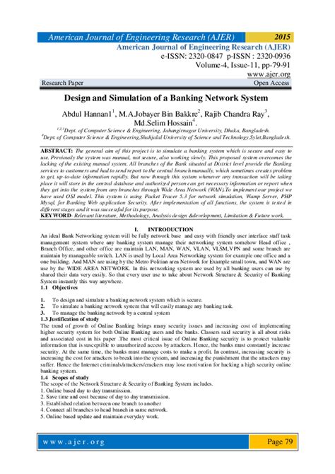 Pdf Design And Simulation Of A Banking Network System