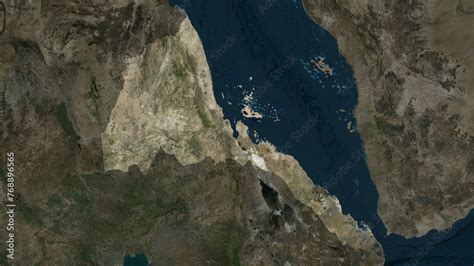 Eritrea Highlighted High Res Satellite Map Stock Illustration Adobe Stock