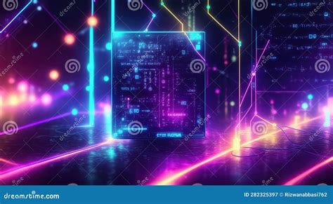 Big Data Flow In Cyber Blockchain Fields With Technology Concepts Stock Illustration
