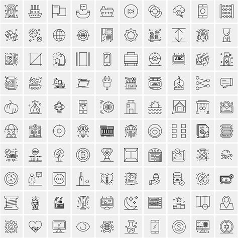 Set Of 100 Creative Business Line Icons 13526002 Vector Art At Vecteezy