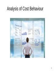 Analysis Of Cost Behaviour Pptx Analysis Of Cost Behaviour 1 Learning Objectives 1 Of 2 1