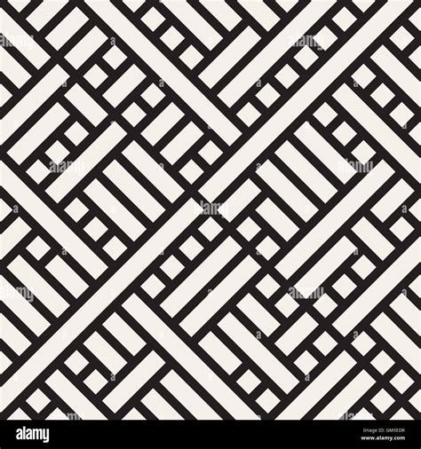 Vector Seamless Black And White Rectangular Geometric Intersecting