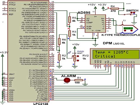 Display Panel Meter To Measure And Display Temperature And Voltag