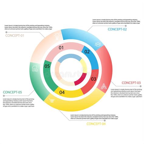 Infographic Circle Ring Idea Shape Data Vector Template Process Concept Step For Strategy And