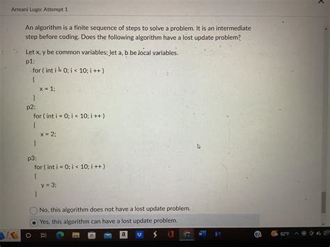 Solved An Algorithm Is A Finite Sequence Of Steps To Solve A