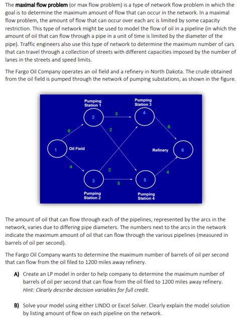 Solved The Maximal Flow Problem Or Max Flow Problem Is A Chegg