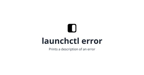 Launchctl Error Fig