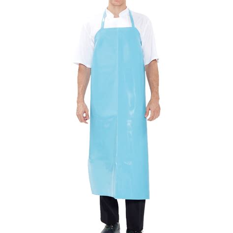 At1027 목걸이형 양면 롱 방수앞치마 대 우레탄 스카이블루 파랑 식당 주방 식품 회사 1675931844 티마스터