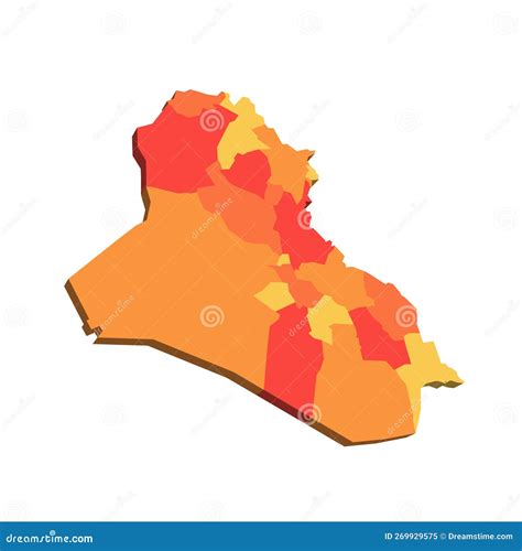 Iraq Political Map Of Administrative Divisions Royalty Free Stock