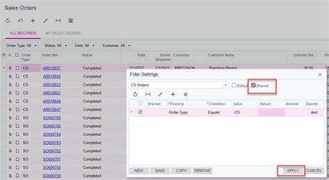 Shared Filter On Generic Inquiry Permissions Community
