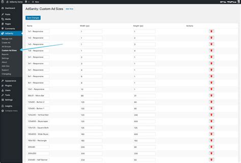 Download Adsanity Custom Ad Sizes Version 16