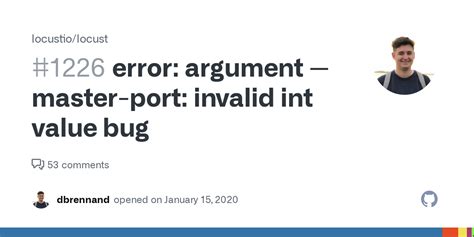 Error Argument Master Port Invalid Int Value Bug Issue Locustio Locust Github