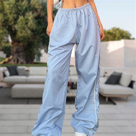 Y2k 여성용 낙하산 카고 바지 캐주얼 헐렁한 와이드 레그 바지 드로스트링 느슨한 여름 힙합 스트리트웨어 조깅 바지 의류 위시버킷