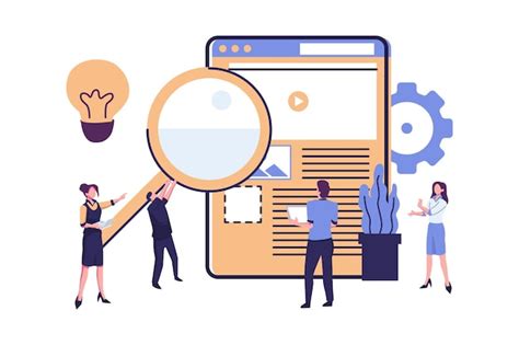 premium vector website development teamwork website coding seo concept search engine design