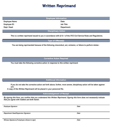 Reprimanding An Employee Letter Sample