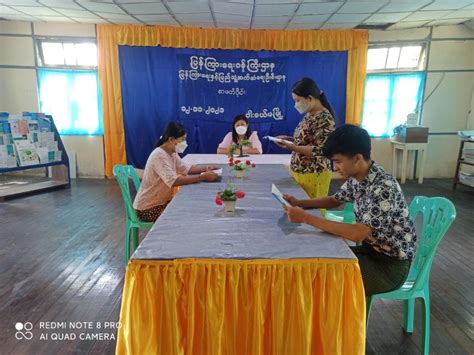 ဝါးခယ်မမြို့နယ် ပြည်သူ့စာကြည့်တိုက် Community Centre ခန်းမတွင် စာဖတ်ဝိုင်းပြုလုပ် Information