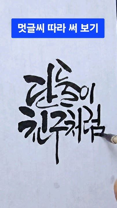 멋글씨캘리그라피 따라 써 보기 캘리그라피 멋글씨 예쁜글씨 캘리그라피글씨체 붓캘리그라피 손글씨 감성글씨 Calligraphy Youtube