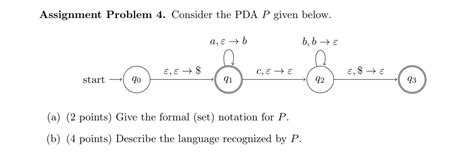 Solved Assignment Problem 4 Consider The PDA P Given Below Chegg Com